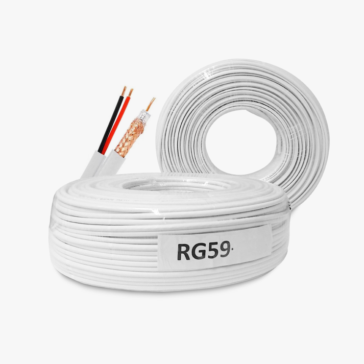 Cable Surveillance Coaxial RG59 + Power 100 Meter RG59-100 – GLENZ SECURITY