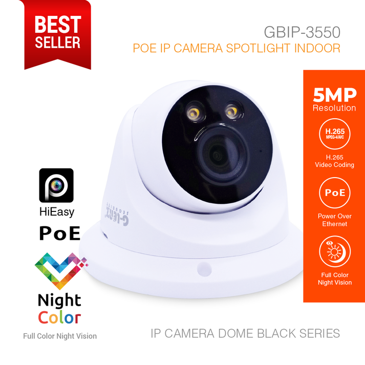 IP Camera Indoor 5MP Color Night Vision GBIP-3550 Black Series – GLENZ ...